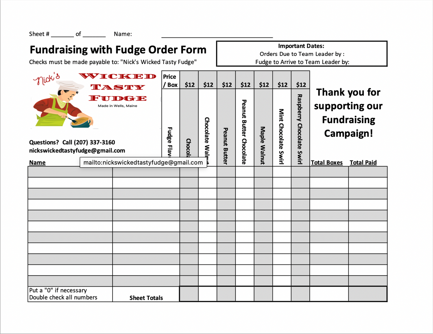 Fudge Fundraising – Nick's Wicked Tasty Fudge Fudge Fundraising – Nick's Wicked Tasty Fudge